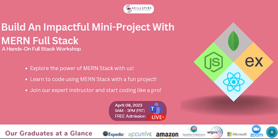 Hands-on Workshop on Full Stack MERN Web Development using MongoDB, React, and Node.js